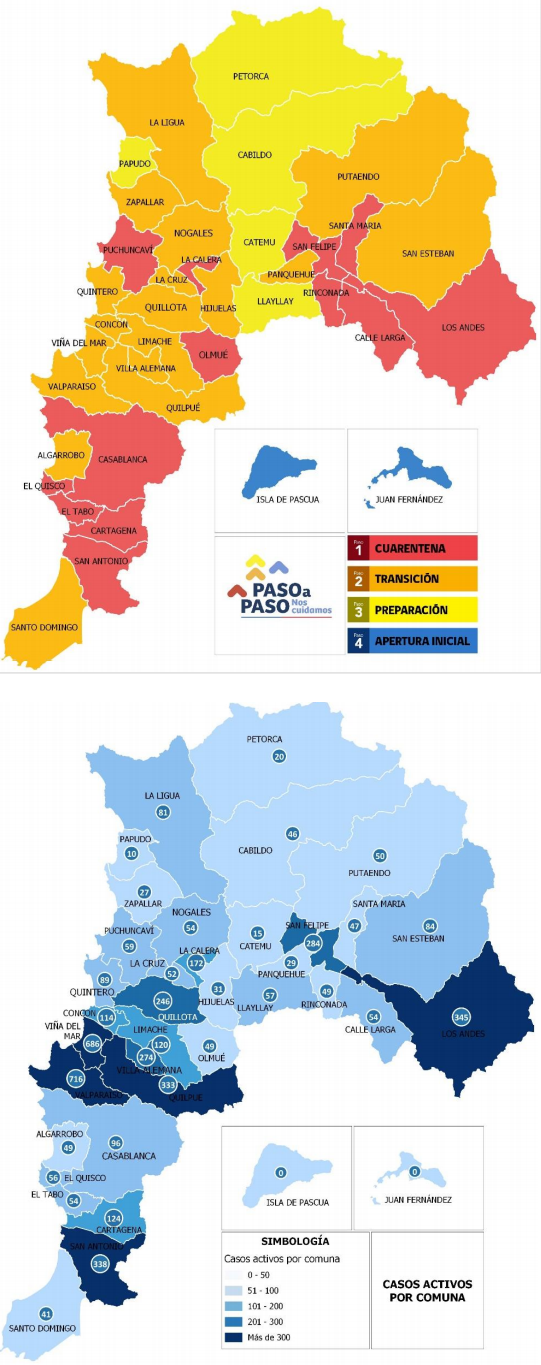 Así Quedó El Mapa De La Región De Valparaíso Tras Las Cuarentenas