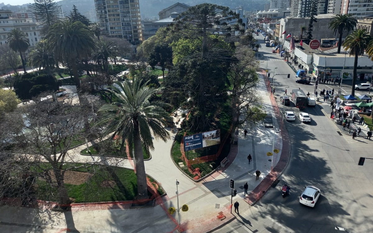 Plaza Vergara recupera su tradicional pileta tras remodelación