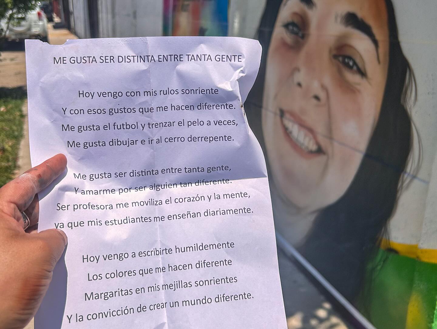 [FOTOS] “Seco” renovó mural de profesora calerana que donó sus órganos