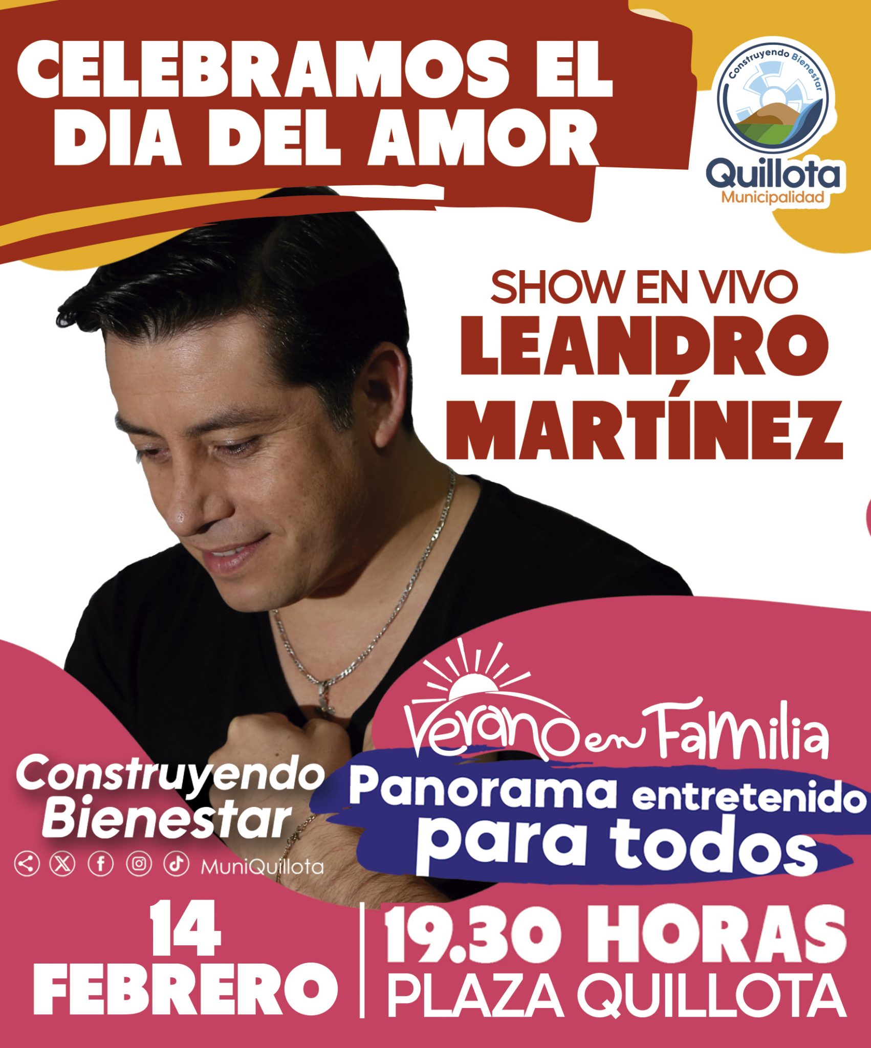 Leandro Martínez es el artista estelar del Día del Amor en Quillota